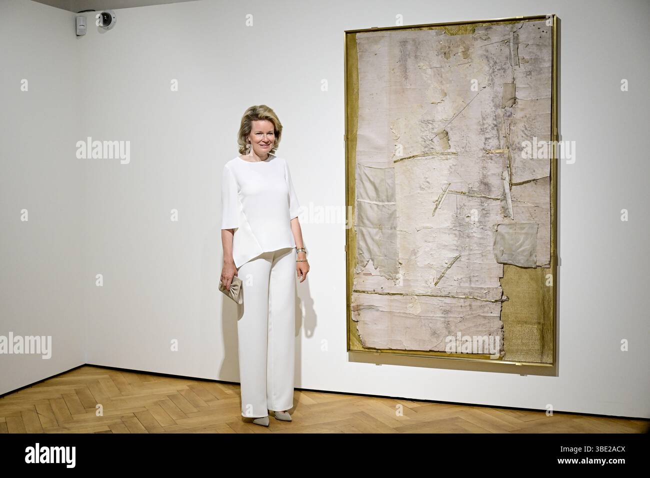Queen Mathilde of Belgium pictured during a visit to the exhibition ...