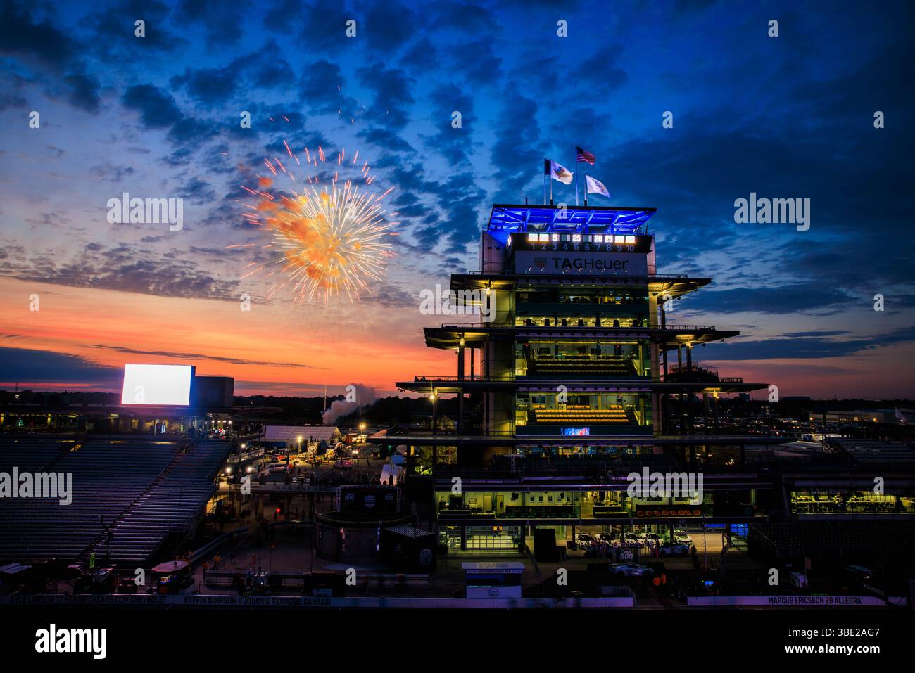 Fireworks at the beginning of the NTT IndyCar Series 109th Running of ...
