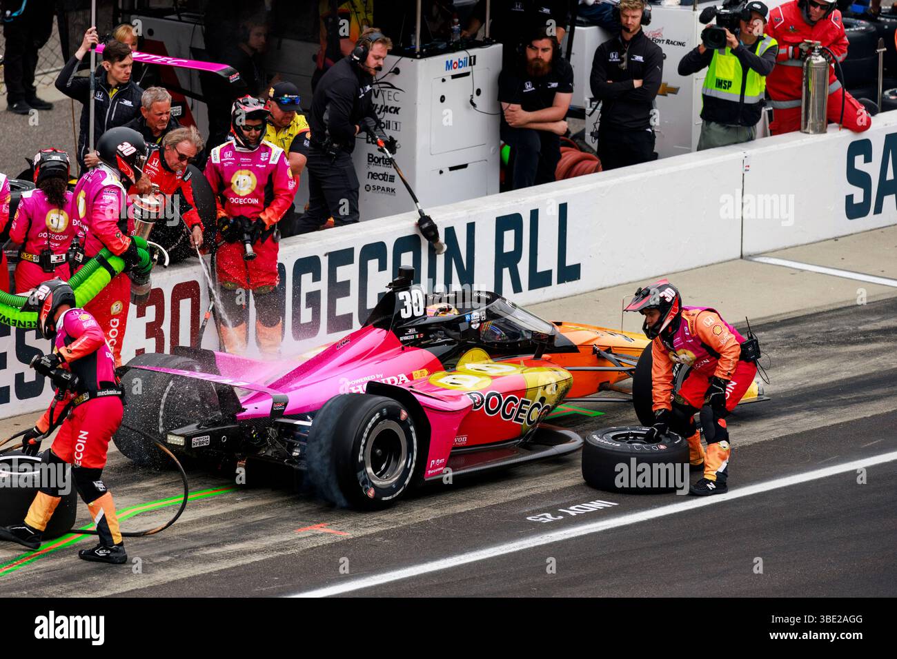 Indianapolis, United States. 25th May, 2025. The crew of Marcus ...