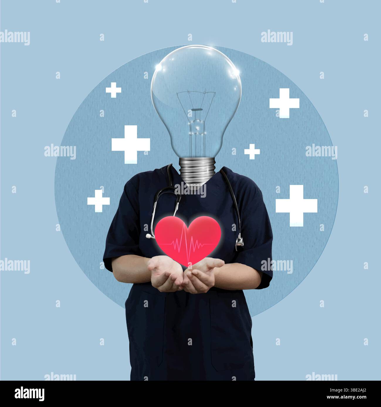 Health care collage representing medical concepts and innovative ideas ...