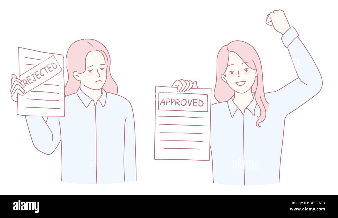 This illustration vividly showcases the emotions of both approval and ...