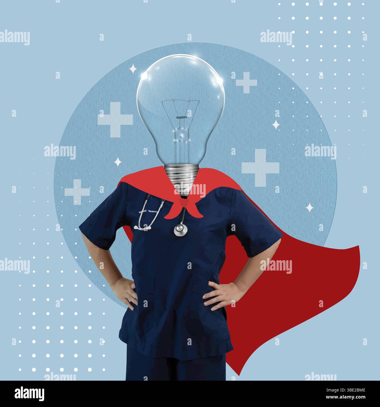 Health care hero concept depicted with a superhero doctor illustration ...