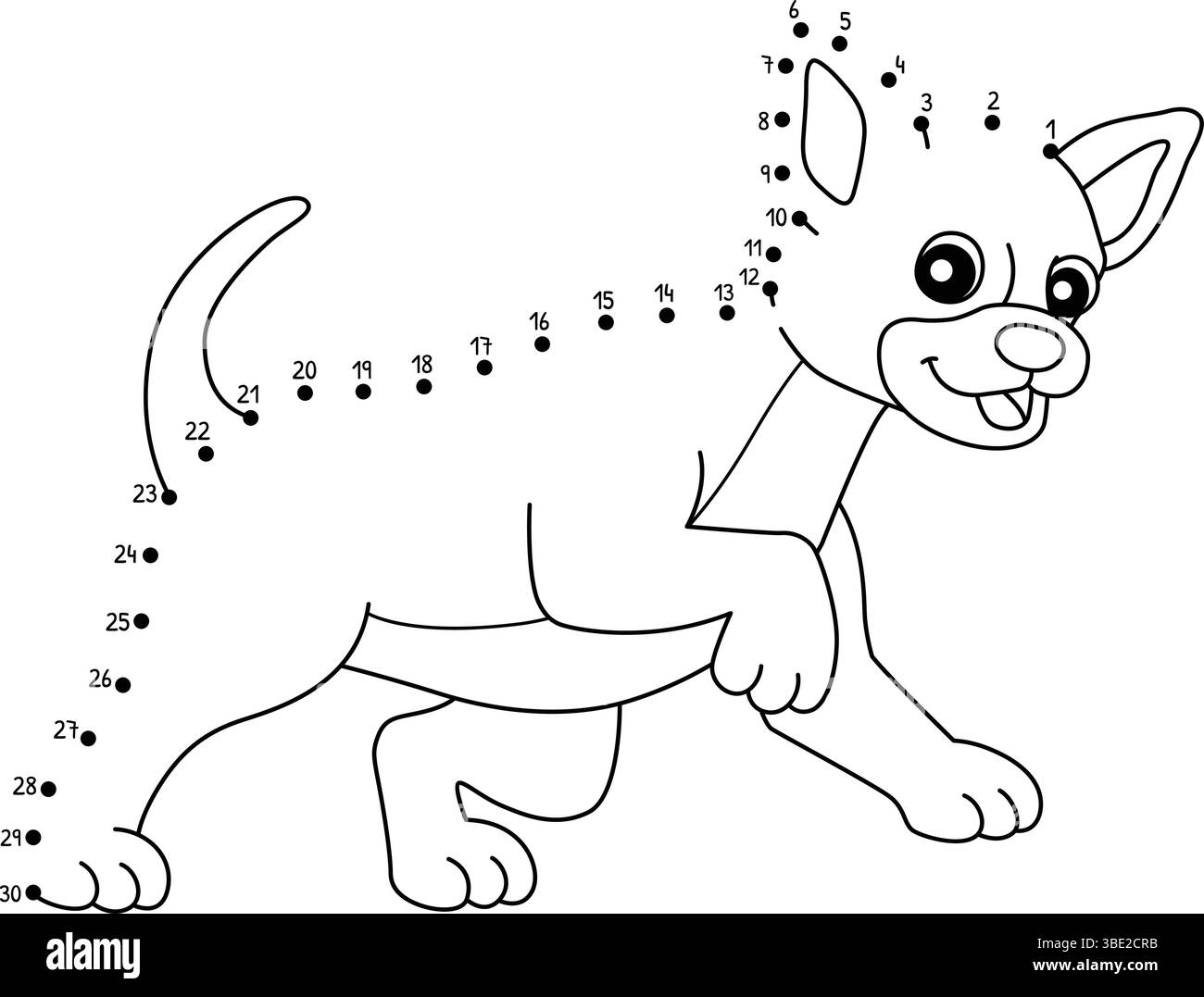 Dot to Dot Chihuahua Dog Animal Isolated Coloring Stock Vector Image ...
