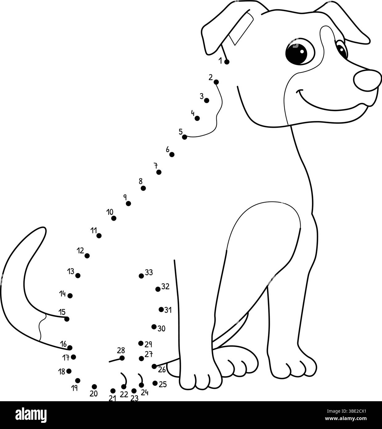 Dot to Dot Jack Russell Terrier Animal Isolated Stock Vector Image ...