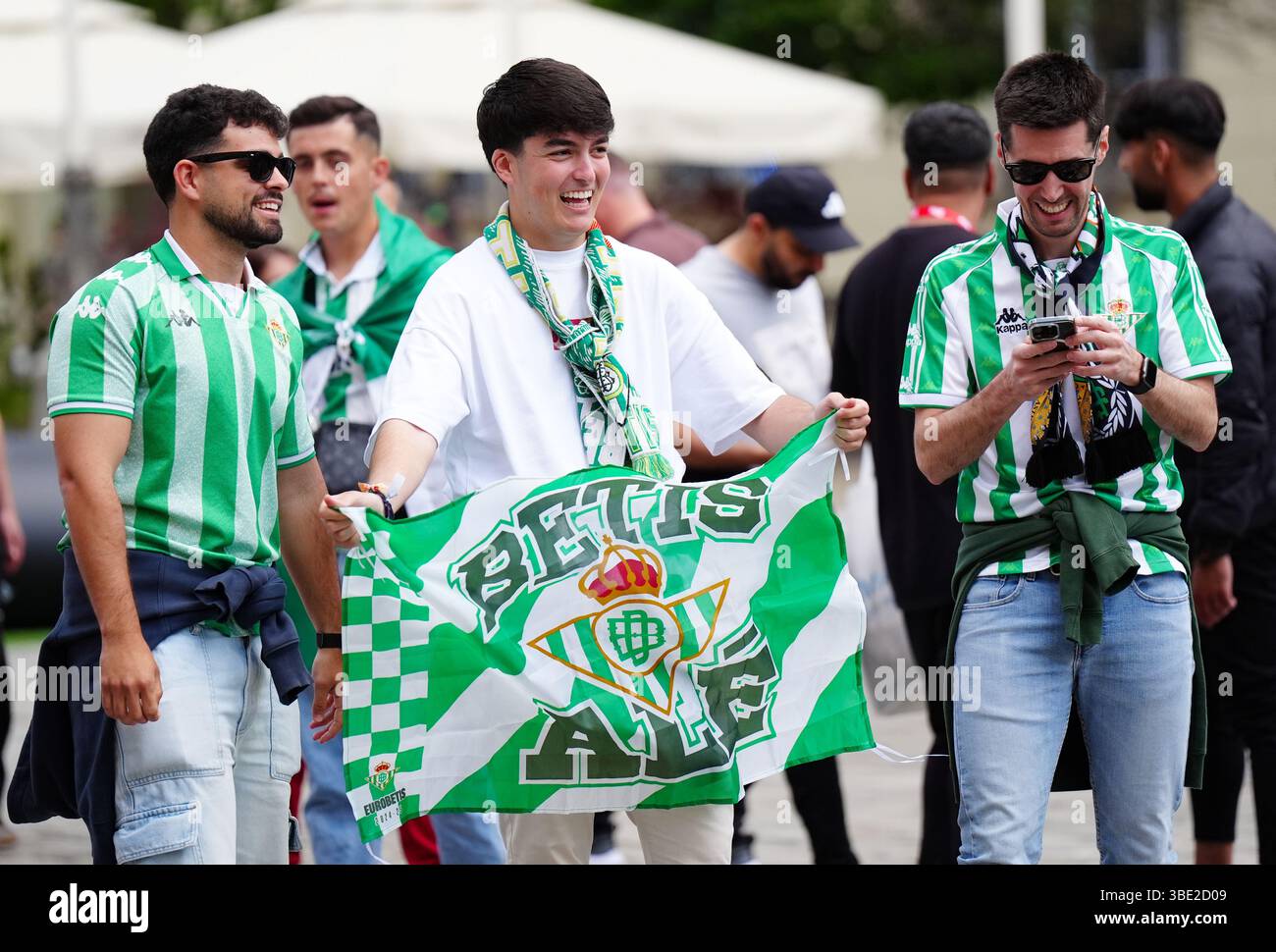 Real Betis fans in Wroclaw, Poland, ahead of the UEFA Conference League ...
