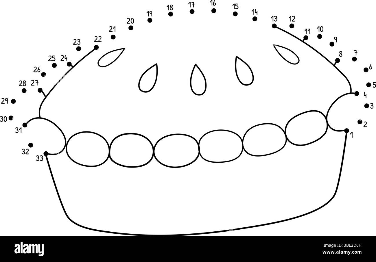 Dot to Dot Thanksgiving Pie Isolated Coloring Page Stock Vector Image ...