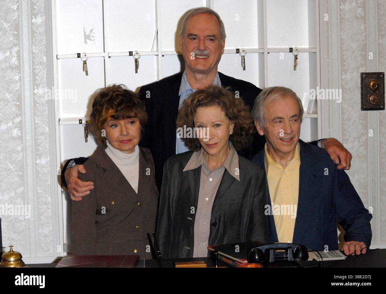 Prunella Scales, John Cleese, Connie Booth and Andrew Sachs at a press ...