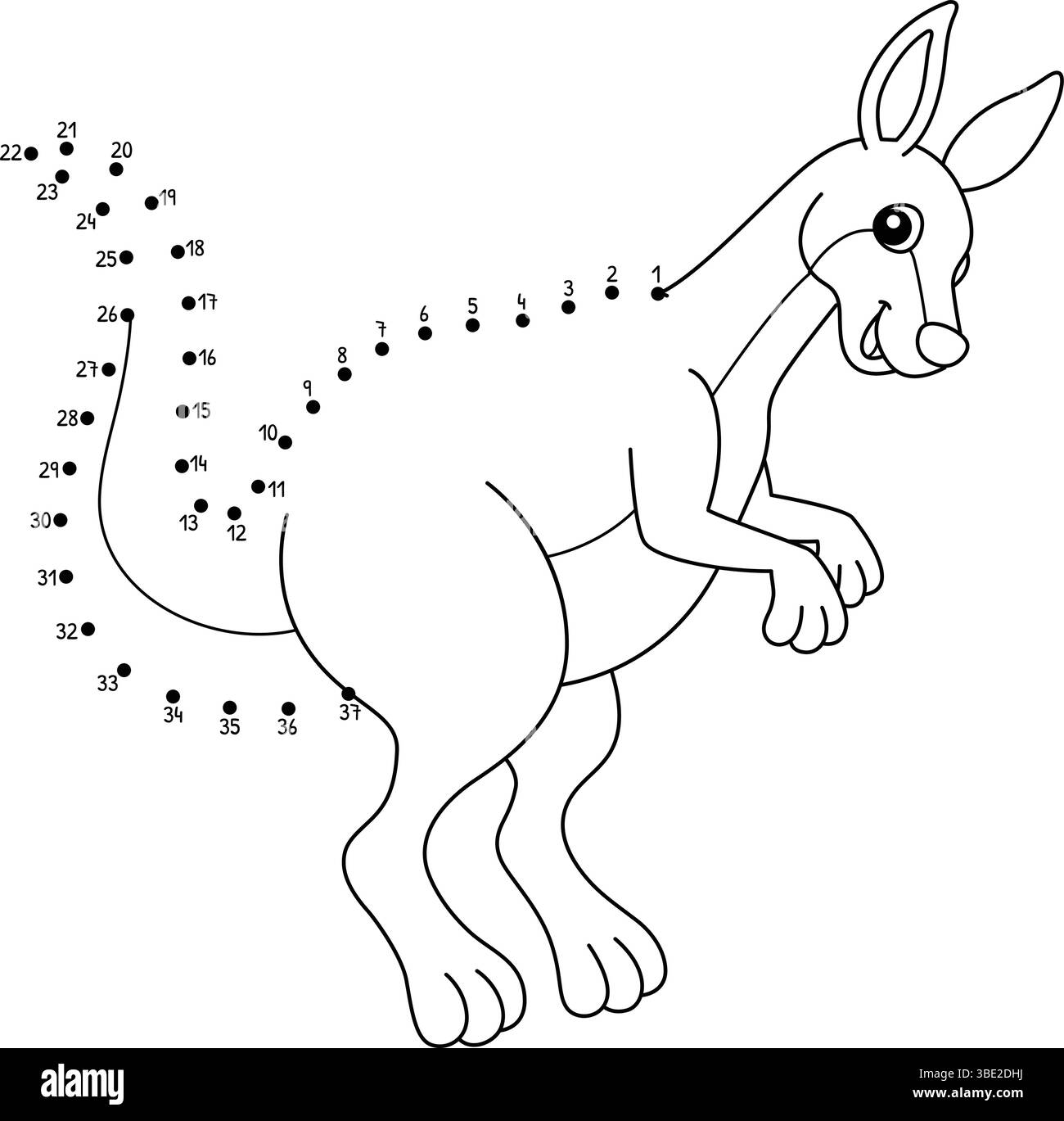 Dot to Dot Kangaroo Australian Animal Isolated Stock Vector Image & Art ...