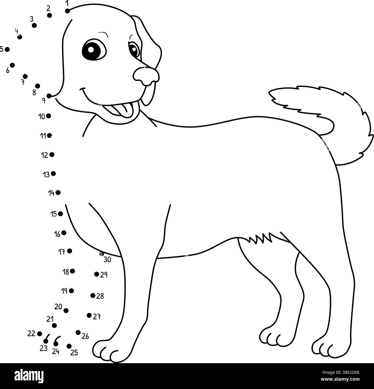 Dot to Dot Labrador Retriever Dog Animal Isolated Stock Vector Image ...