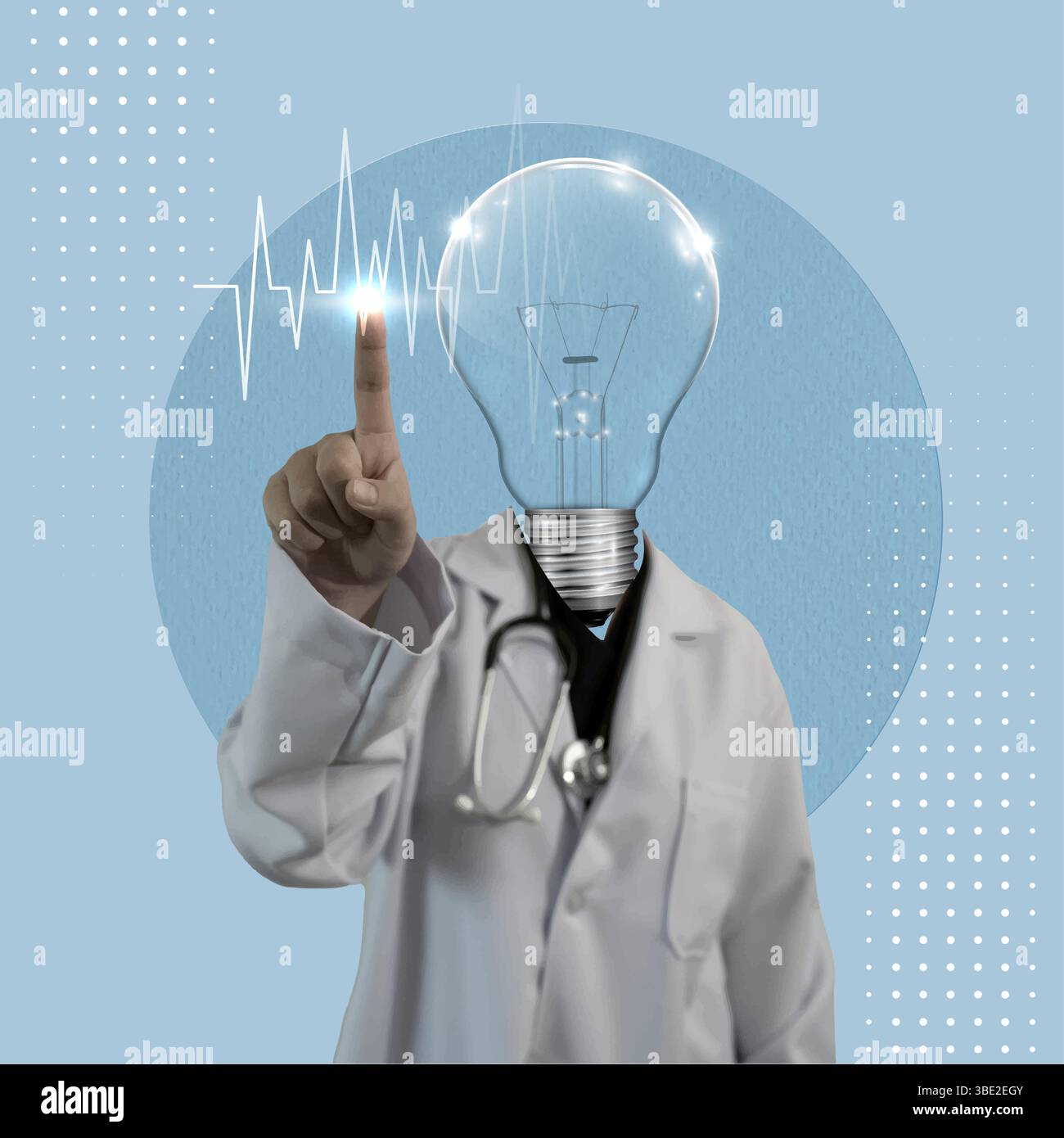 Health care collage with dynamic medical symbols and abstract designs ...