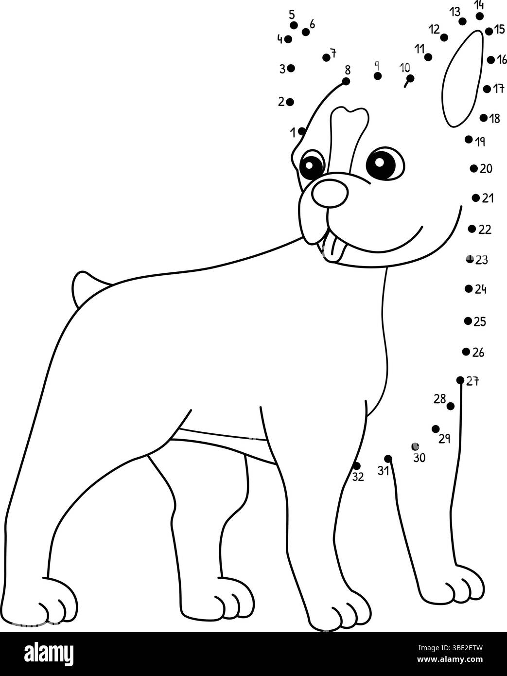 Dot to Dot Boston Terrier Dog Animal Isolated Stock Vector Image & Art ...