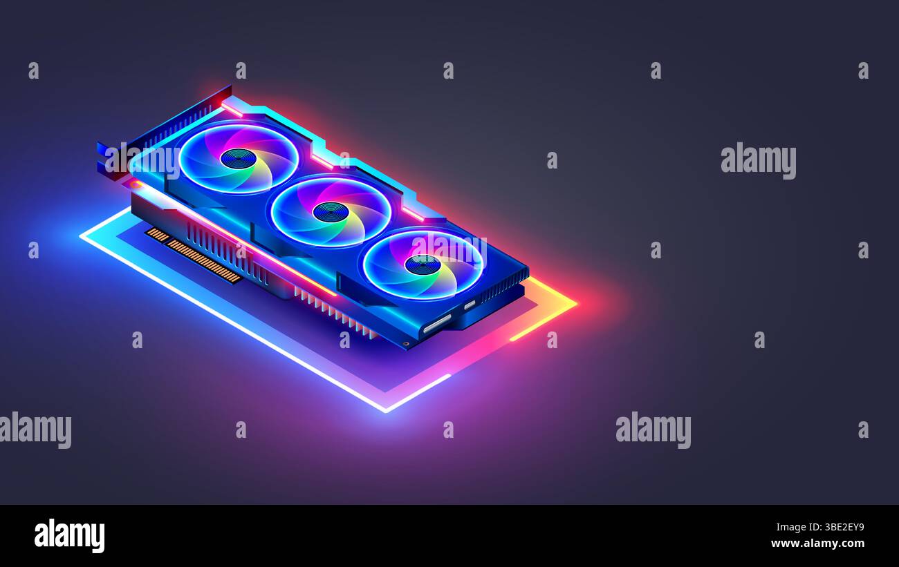 Powerful graphics card three Stock Vector Images - Alamy