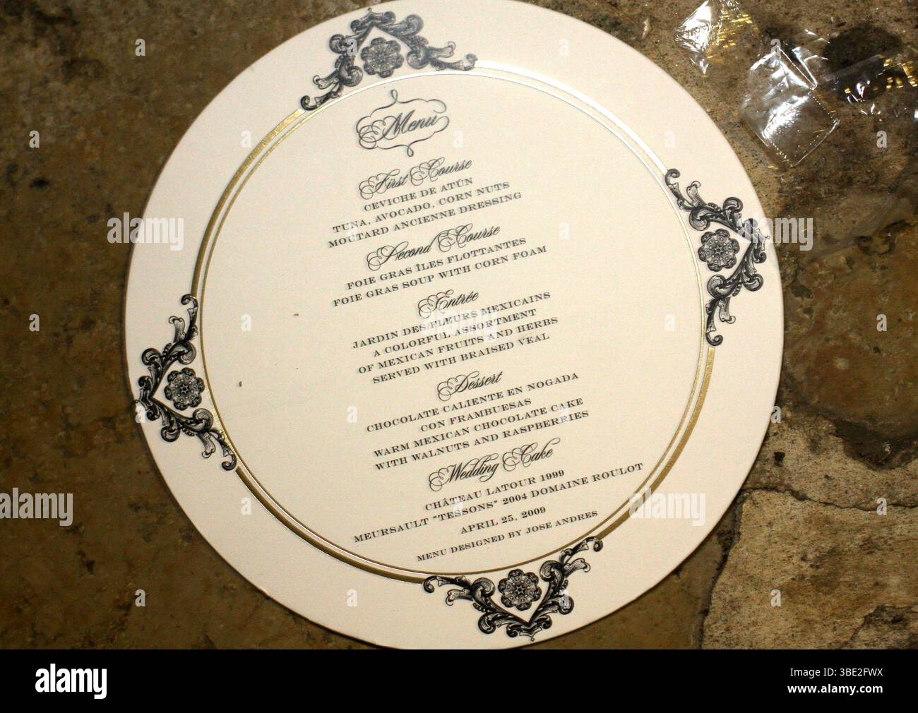 The menu for the wedding of Salma Hayek and Francois-Henri Pinault in ...