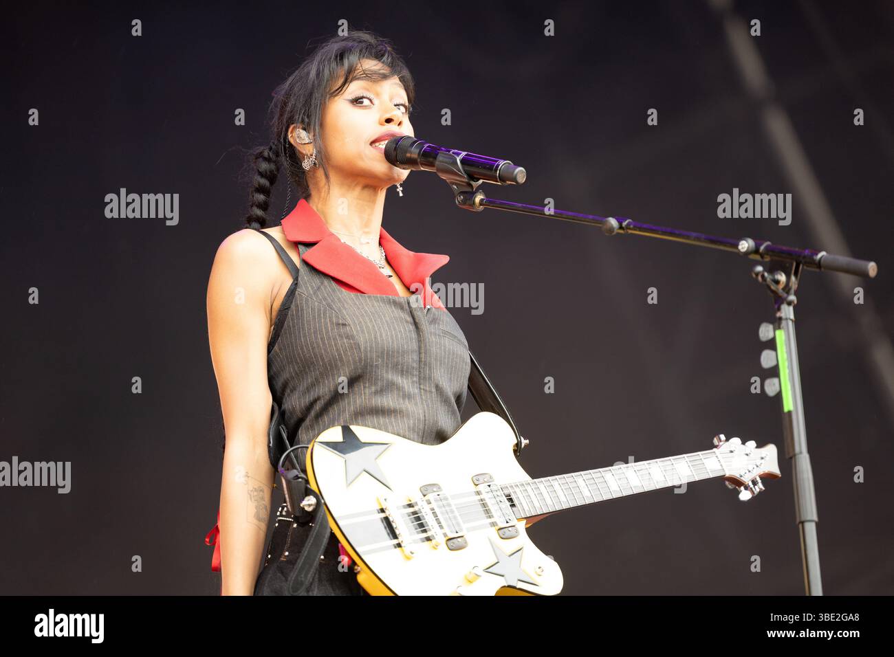 Amy Love from rock duo Nova Twins at Bearded Theory festival, May 2025 ...