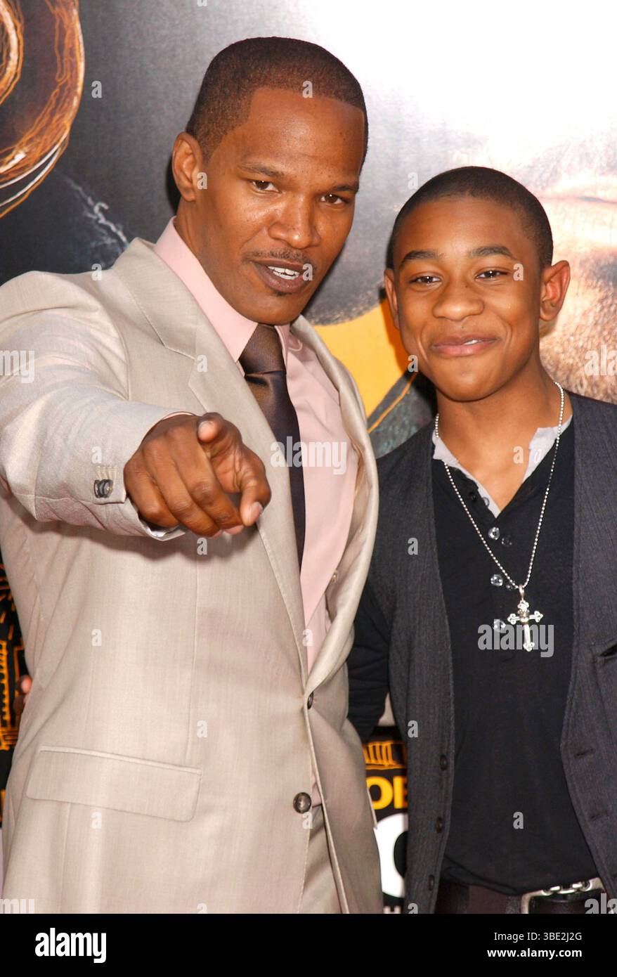 Jamie Foxx and Justin Martin at the premiere of "The Soloist" held on ...
