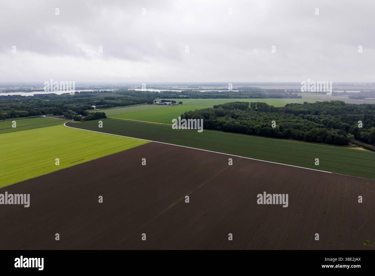 ZEEWOLDE - A drone photo of part of the area on Spiekweg near Zeewolde ...