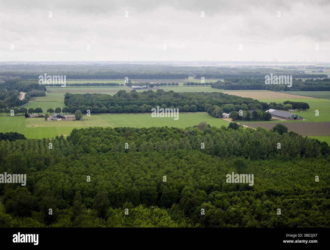 ZEEWOLDE - A drone photo of part of the area on Spiekweg near Zeewolde ...