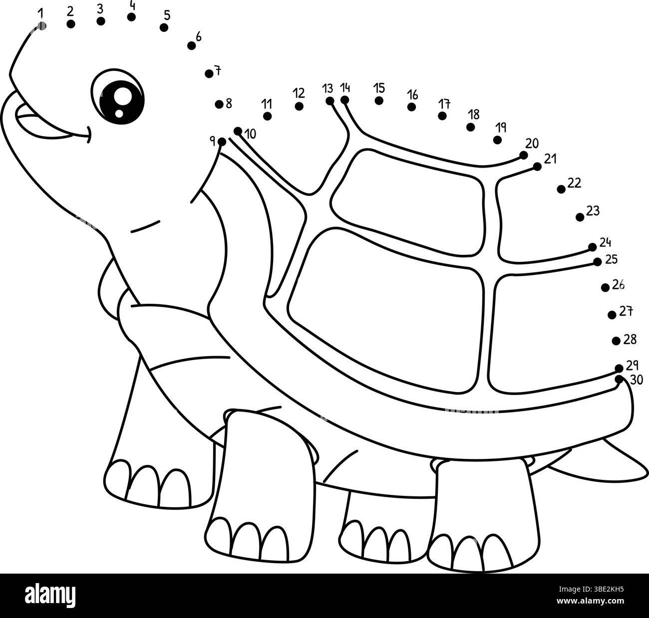 Dot to Dot Turtle Animal Isolated Coloring Page Stock Vector Image ...