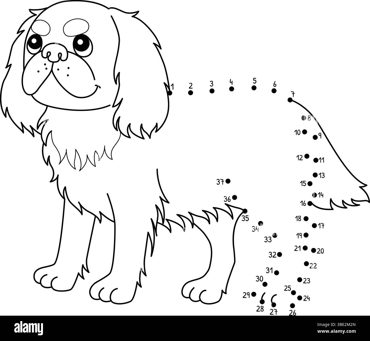 Dot to Dot King Charles Spaniel Animal Isolated Stock Vector Image ...