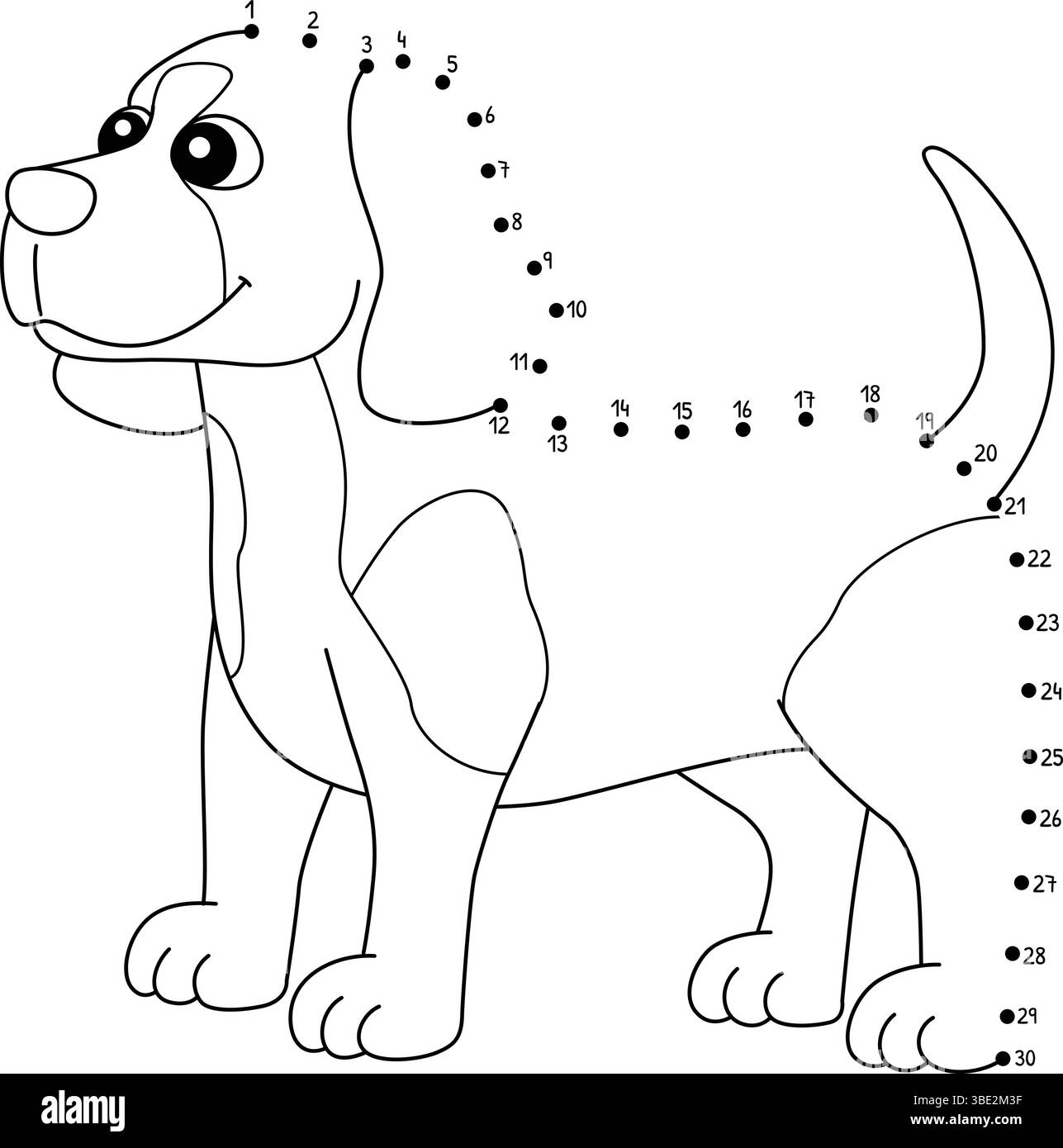Dot to Dot Stock-Beagle Dog Animal Isolated Stock Vector Image & Art ...