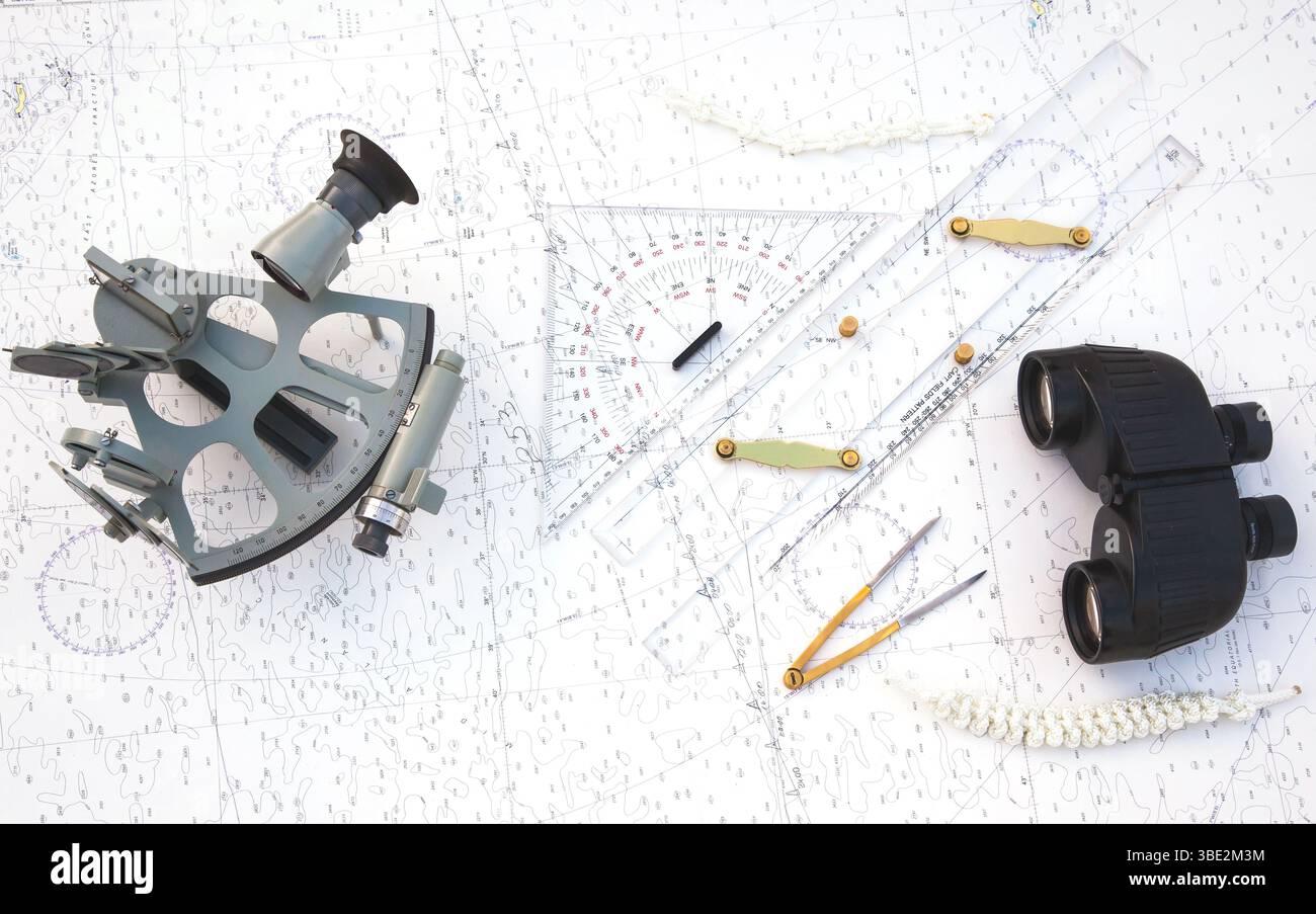 Navigation tools are on the navigation map. Sextant, plotter, divider ...