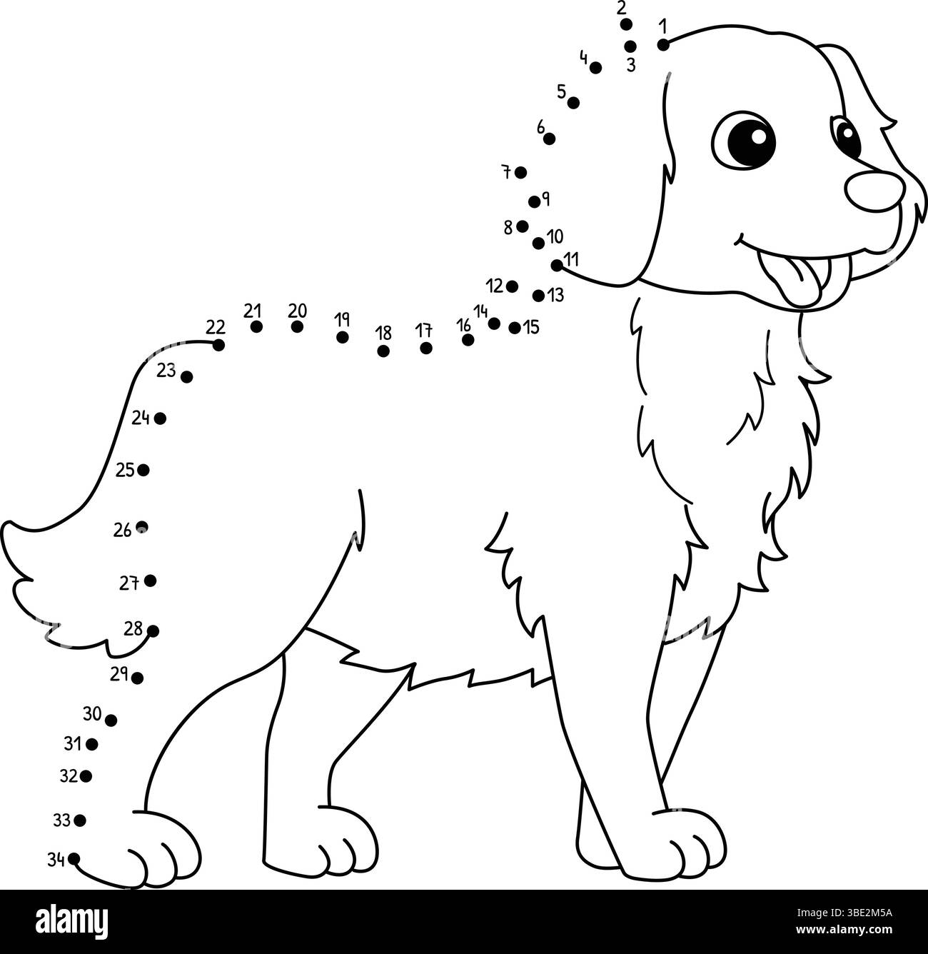 Dot to Dot Golden Retriever Dog Animal Isolated Stock Vector Image ...
