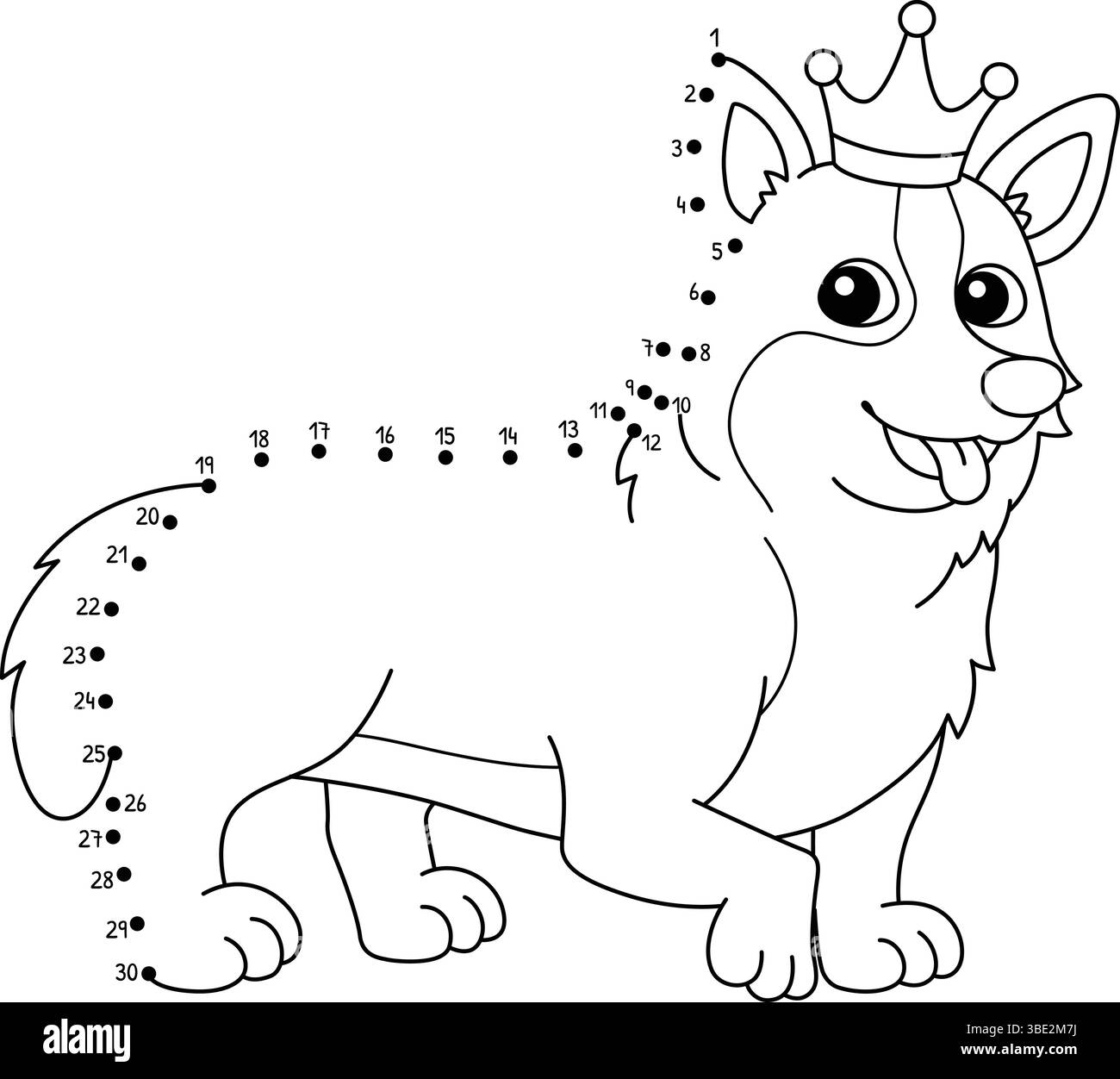 Dot to Dot Corgi Dog Animal Isolated Coloring Page Stock Vector Image & Art - Alamy