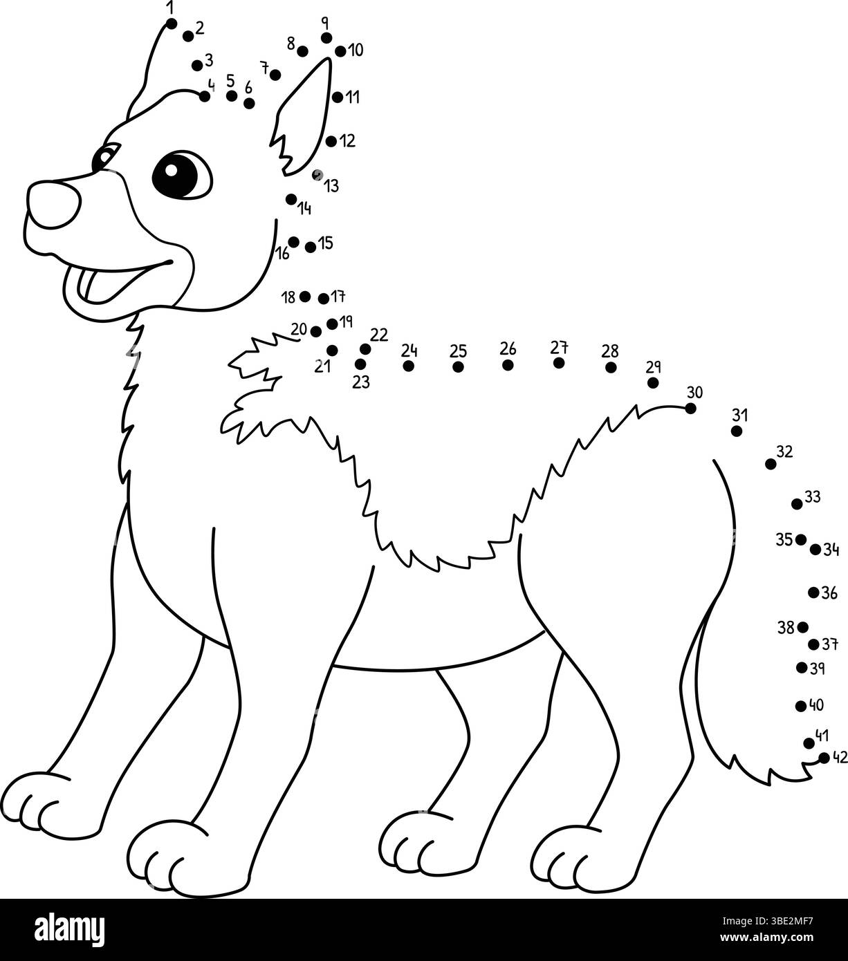 Dot to Dot German Shepherd Dog Animal Isolated Stock Vector Image & Art ...