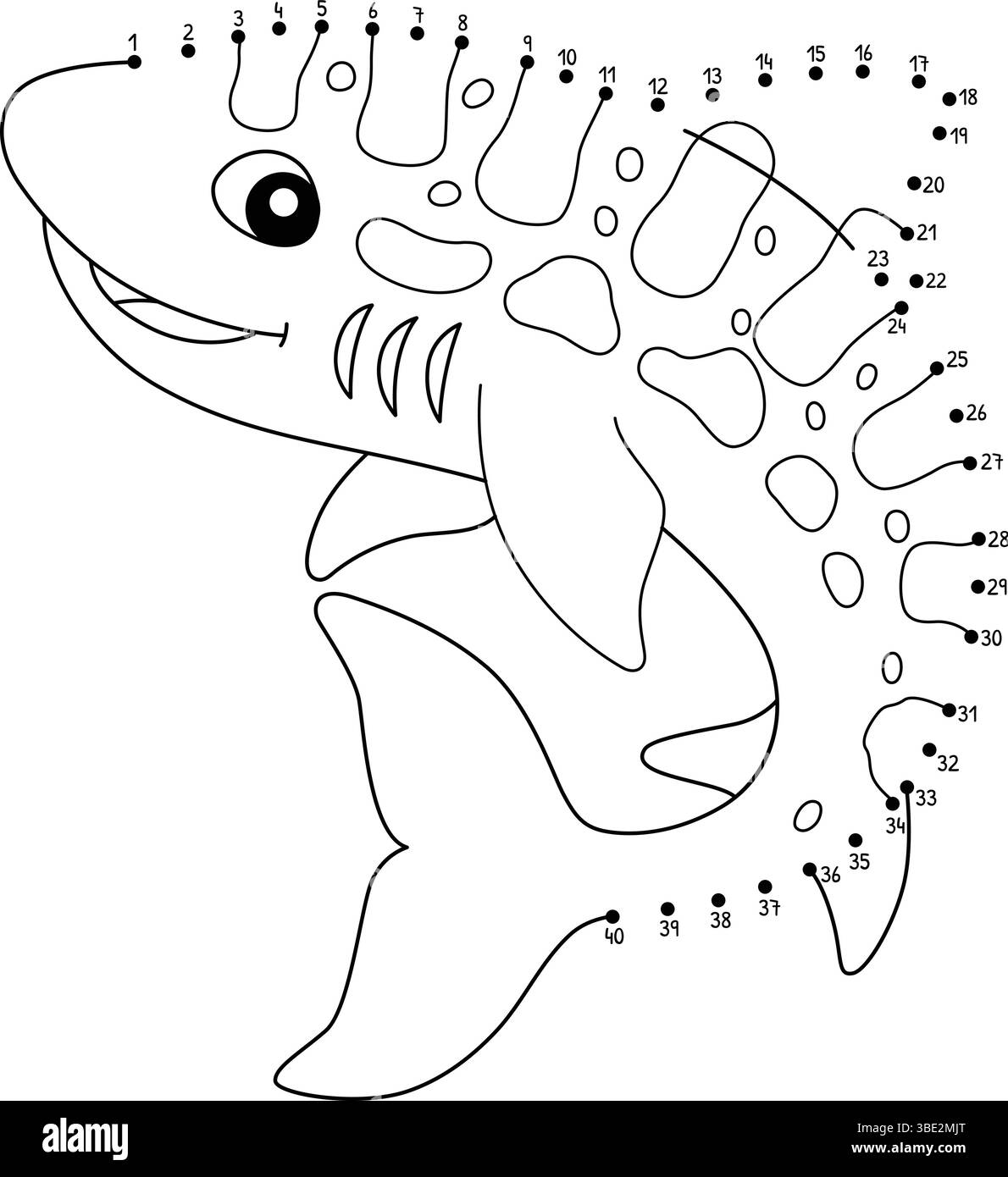 Dot to Dot Leopard Shark Animal Isolated Coloring Stock Vector Image ...