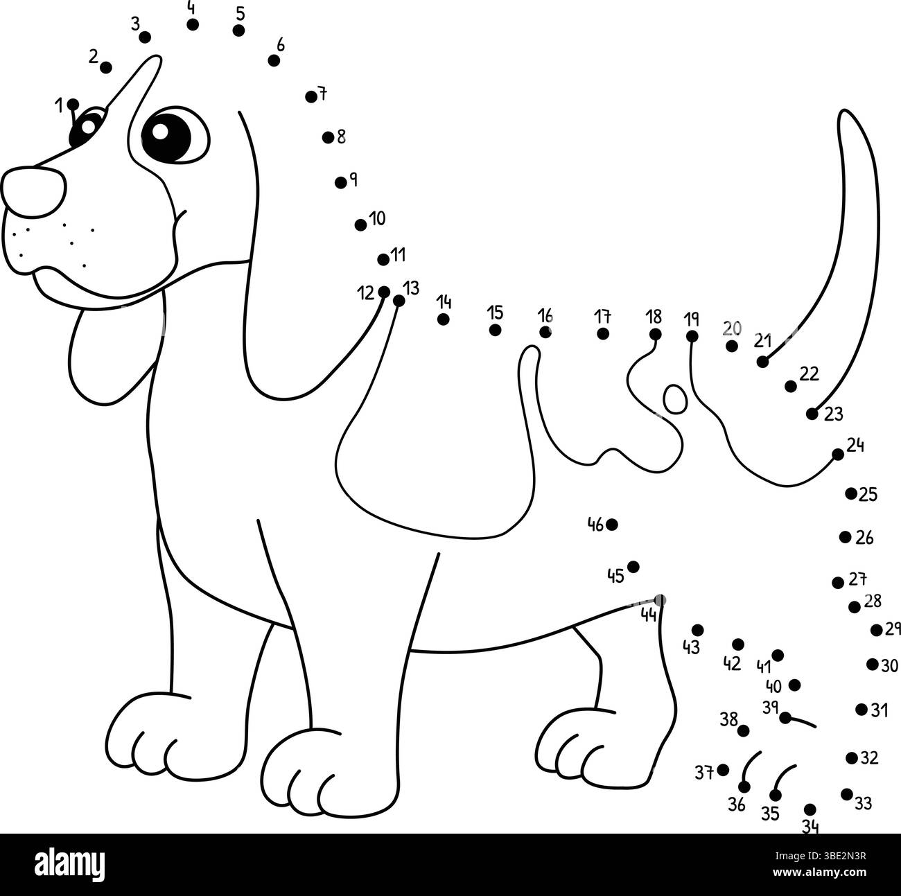 Dot to Dot Basset Hound Dog Animal Isolated Stock Vector Image & Art ...