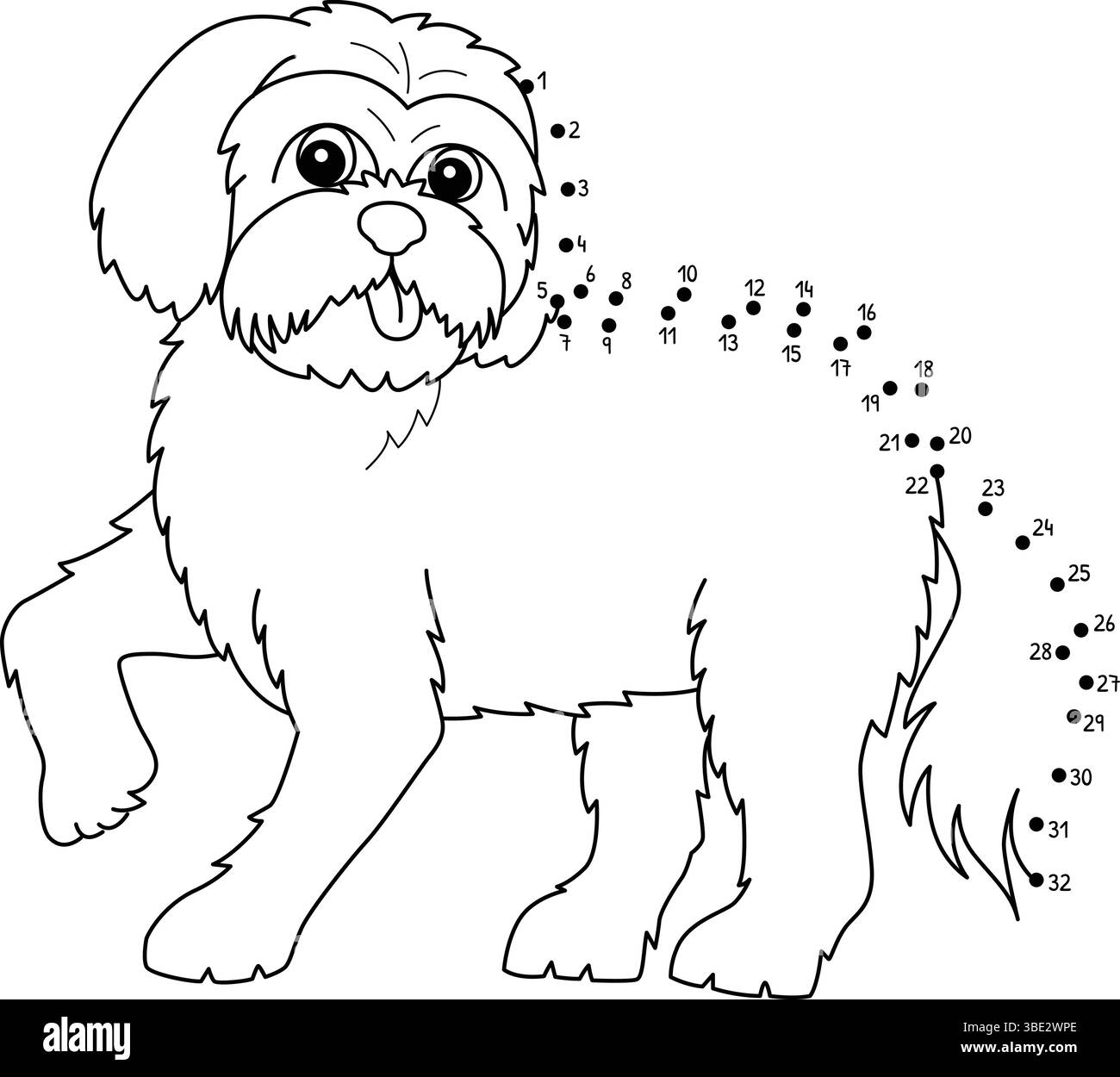Dot to Dot Maltese Dog Animal Isolated Coloring Stock Vector Image ...