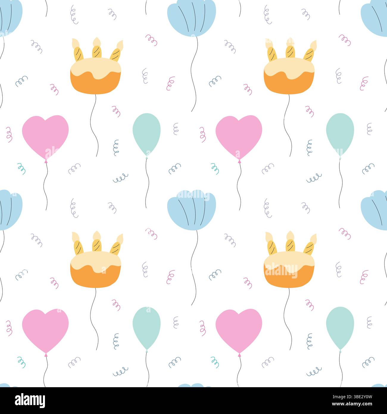 Birthday celebration balloons cake Stock Vector Images - Alamy