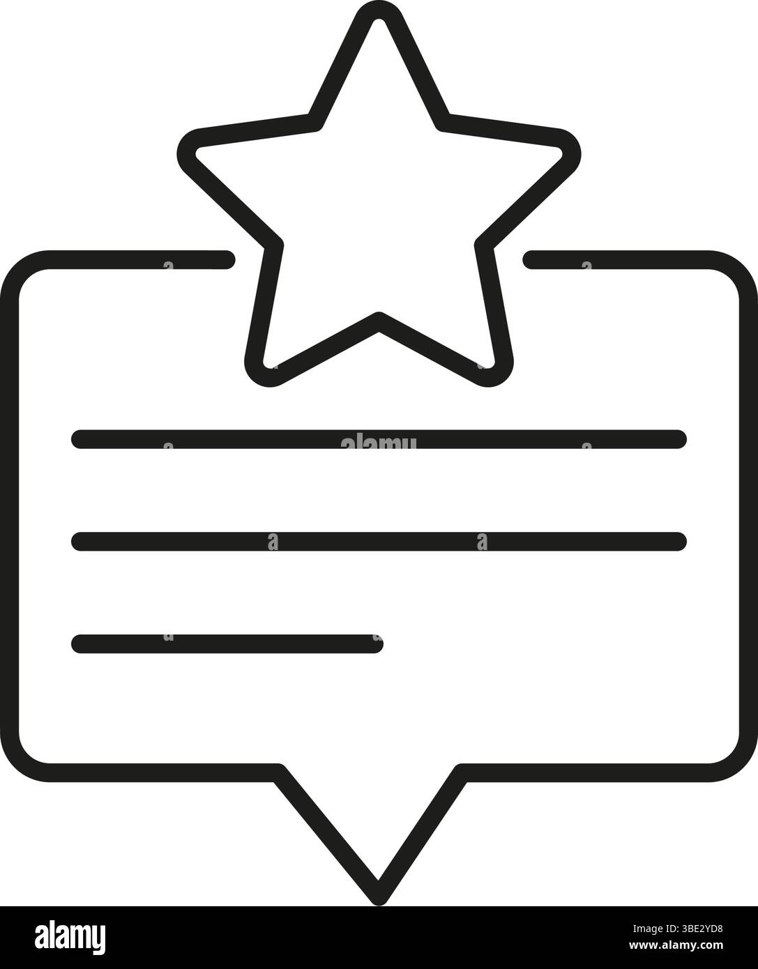 Star Review Comment Icon. Customer Feedback And Rating Outline Symbol ...