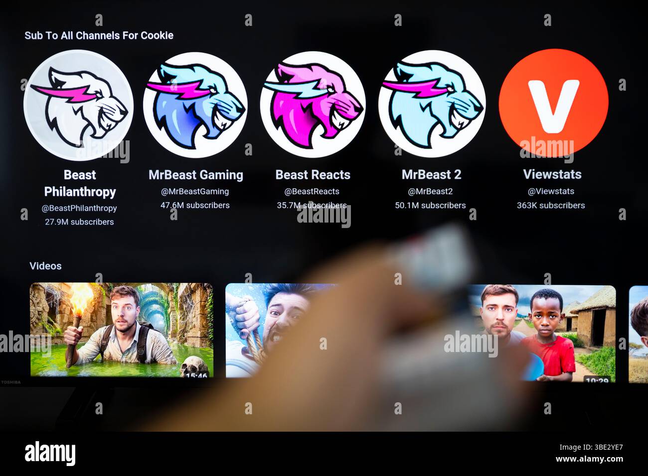 Belgrade, Serbia - May 22, 2025: Watching Mr Beast You Tube channel. Mr ...