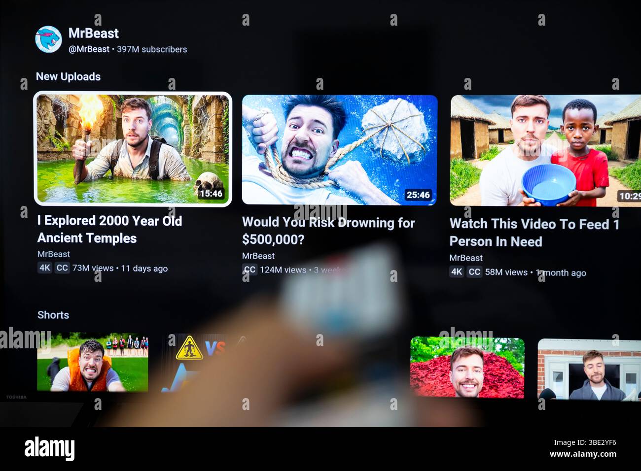 Belgrade, Serbia - May 22, 2025: Watching Mr Beast You Tube channel. Mr ...