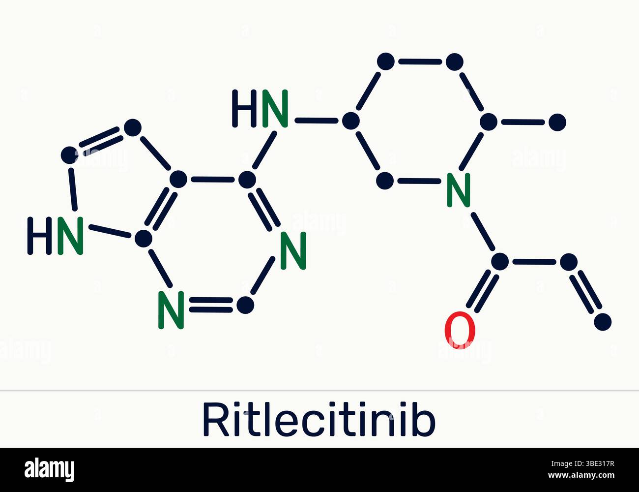 Ritlecitinib molecule. JAK3/TEC inhibitor used in treatment of alopecia ...