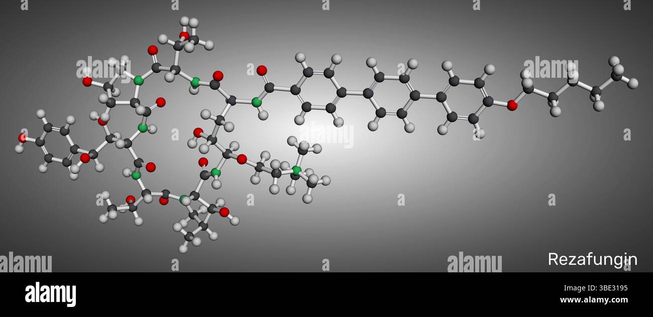 Rezafungin molecule. Antifungal cyclic lipopeptide from echinocandin ...