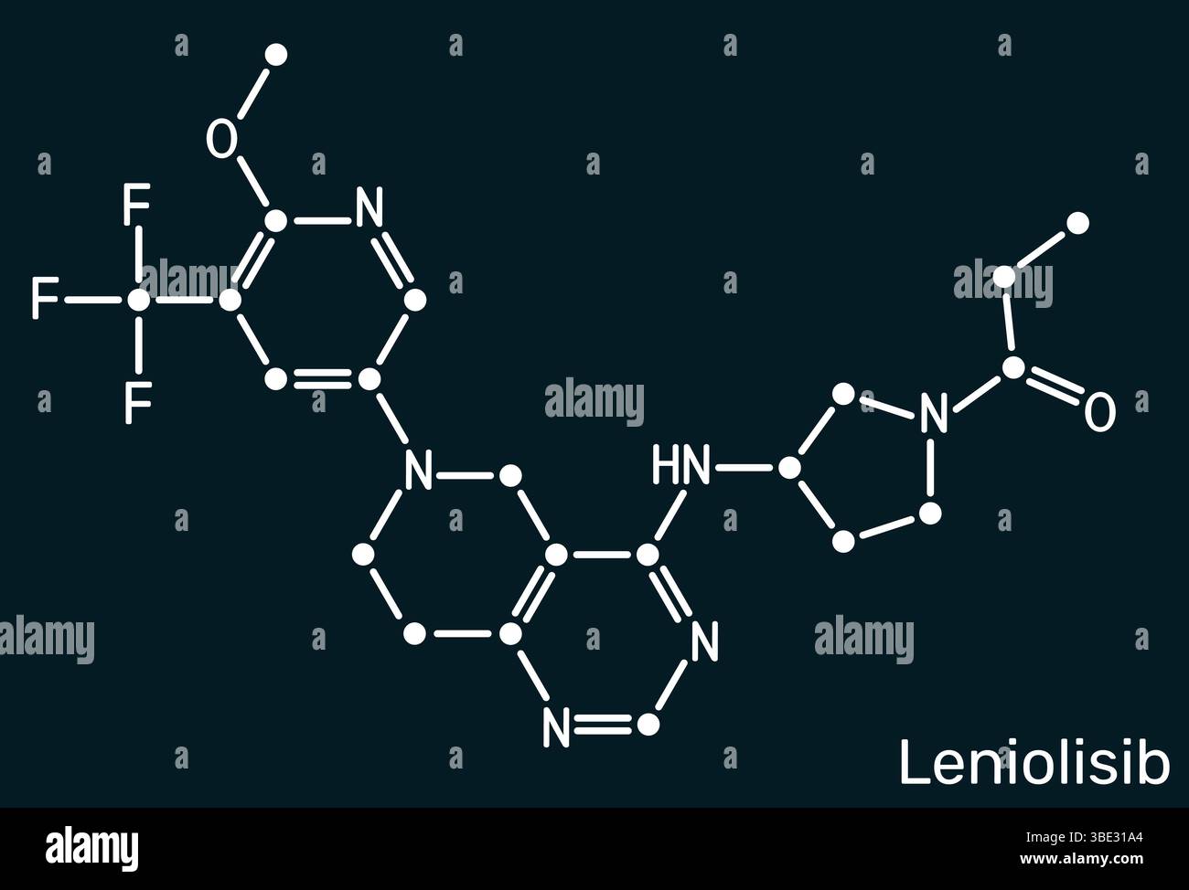 Leniolisib molecule. PI3K delta inhibitor used for treatment of APDS ...