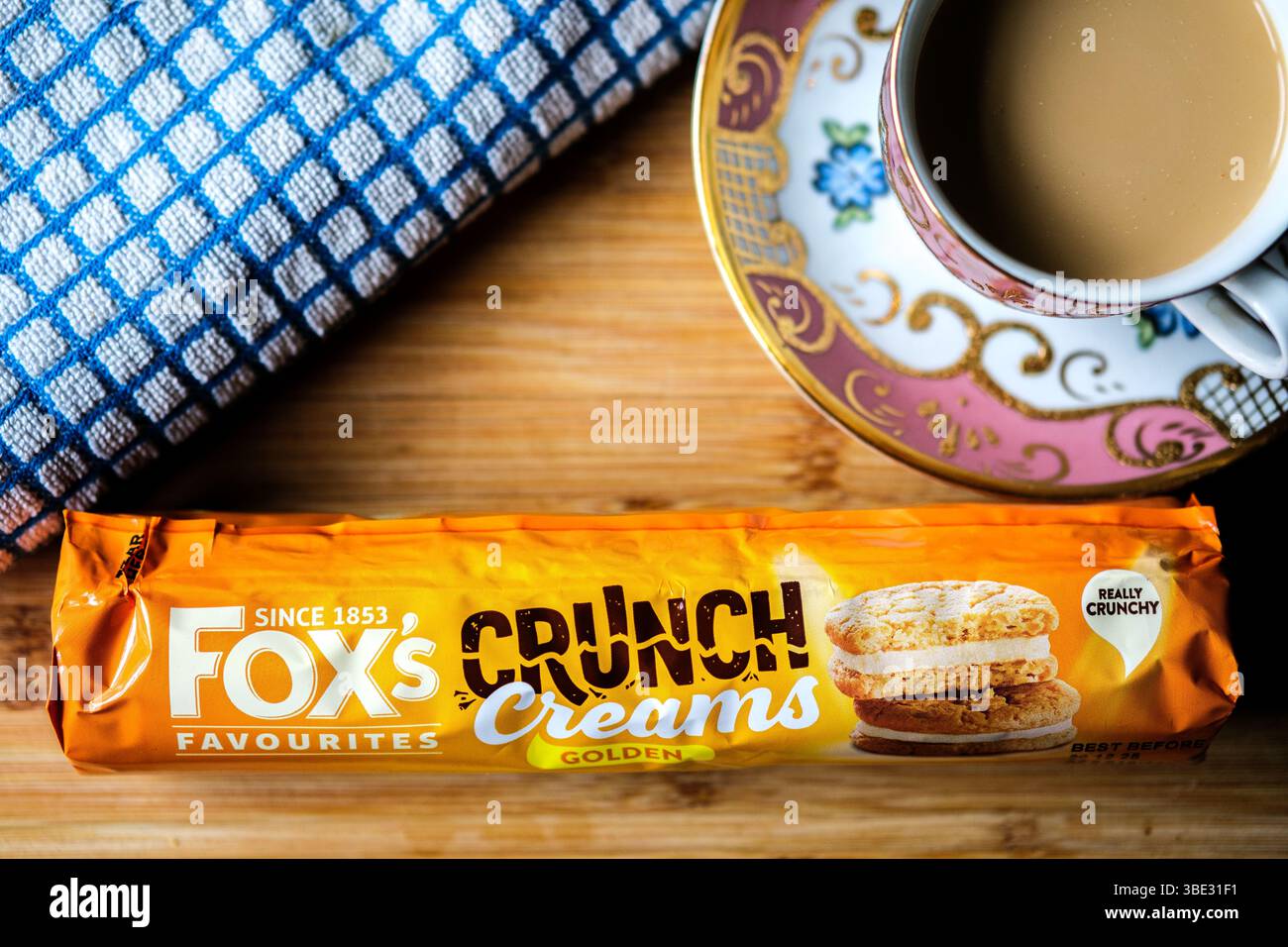 London UK, May 27 2025, Packet of Foxs Crunch Golden Cream Filled ...