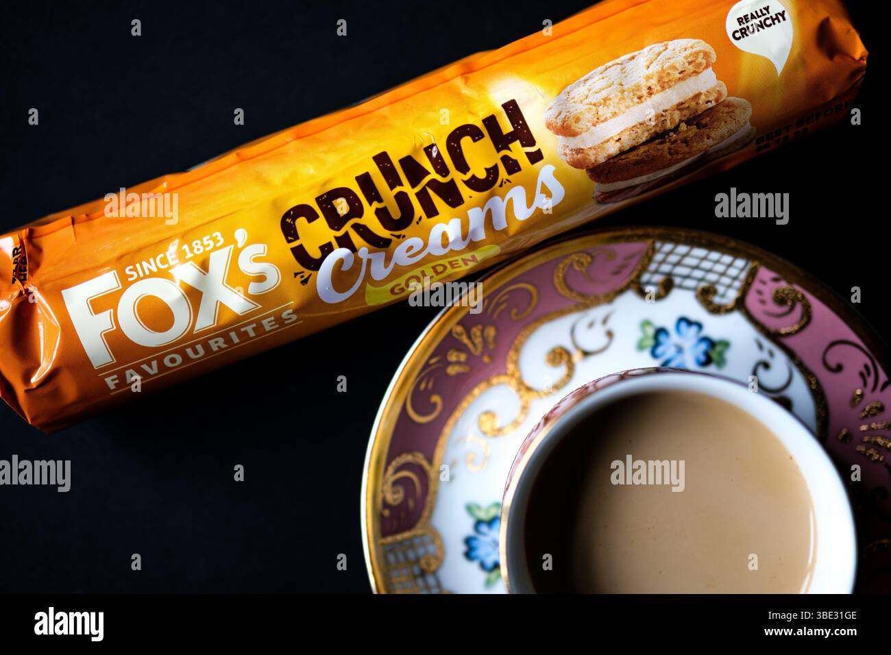London UK, May 27 2025, Packet of Foxs Crunch Golden Cream Filled ...