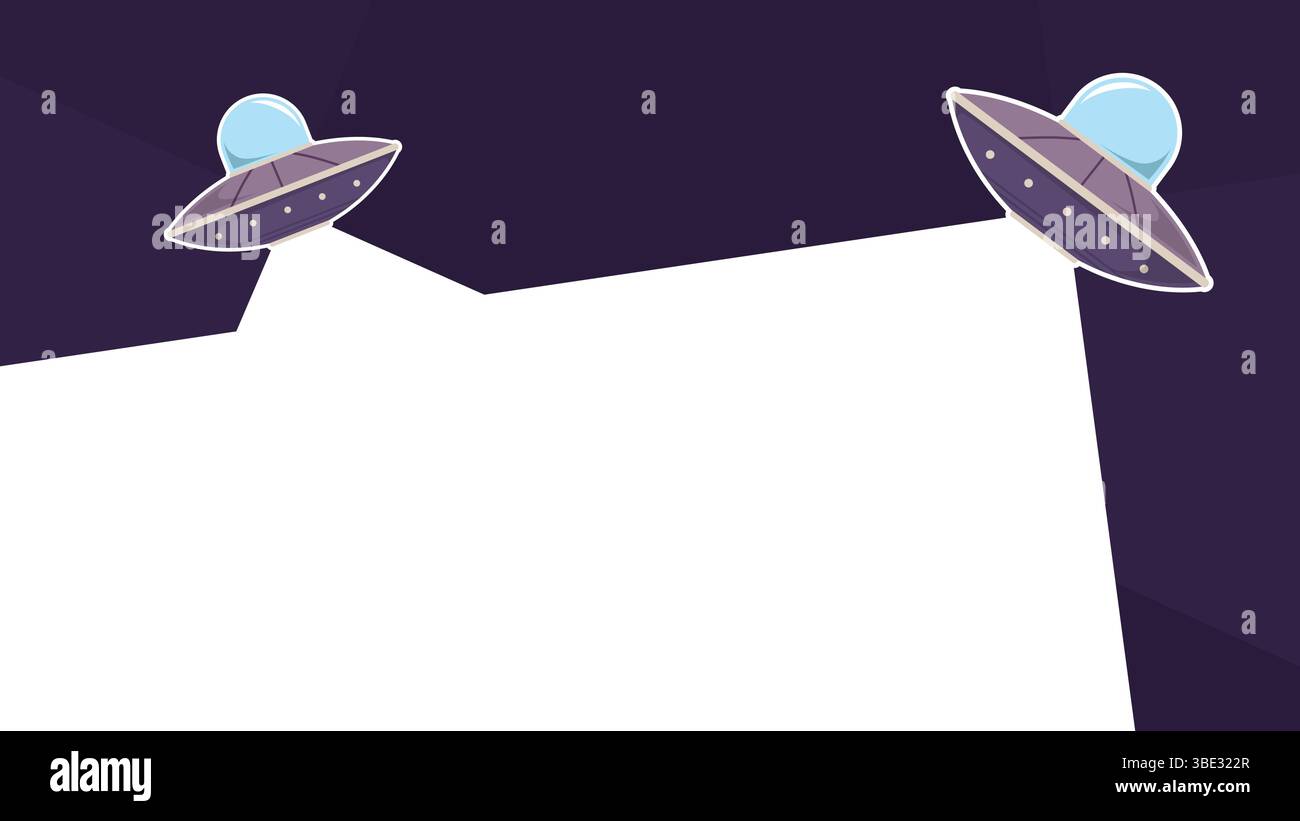 Simple and minimalist copy space horizontal background with UFO. Copy ...