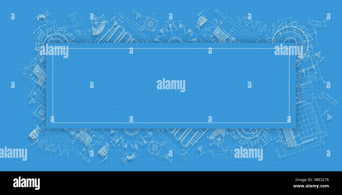 Mechanical engineering drawings on blue background. Cutting tools ...