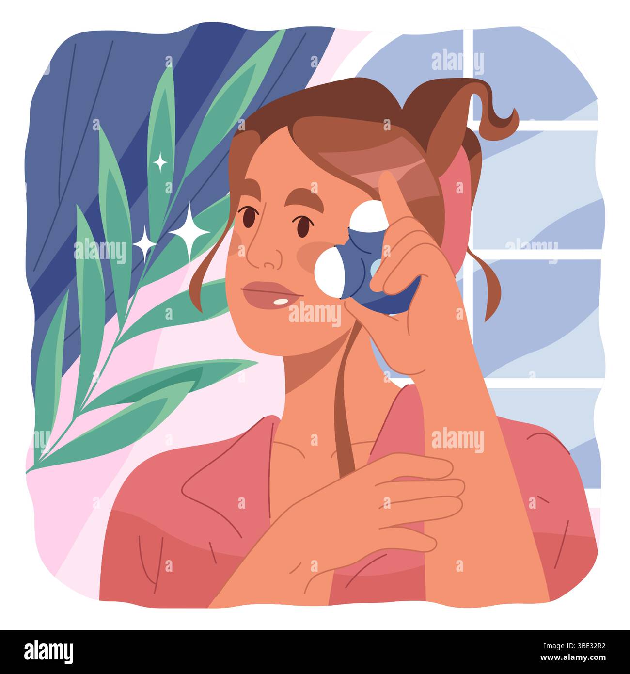 Woman machine face treatment Stock Vector Images - Alamy