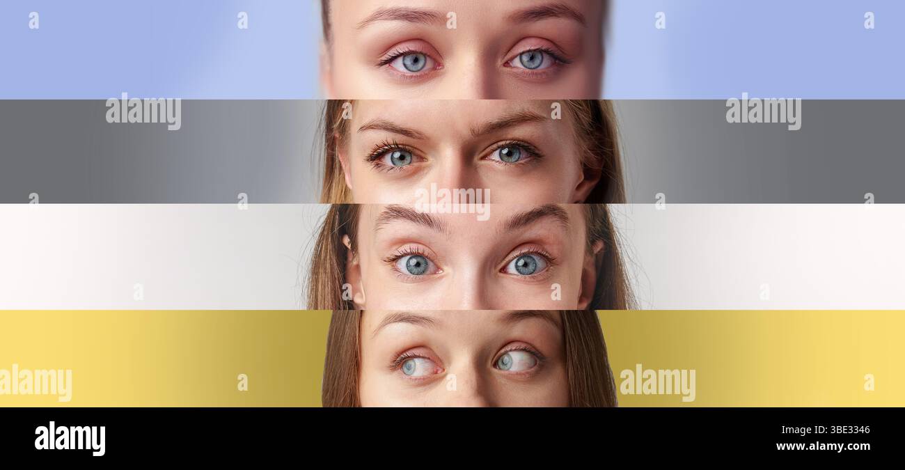 Close-up view of diverse eyes showcasing different eye colors and ...
