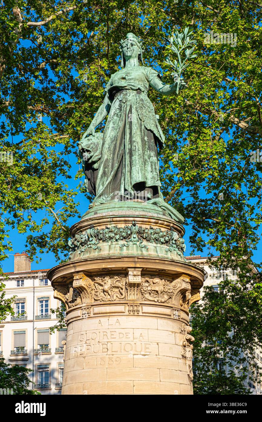 France, Rhone, Lyon, La Presqu'ile district, Place Carnot, Monument to ...