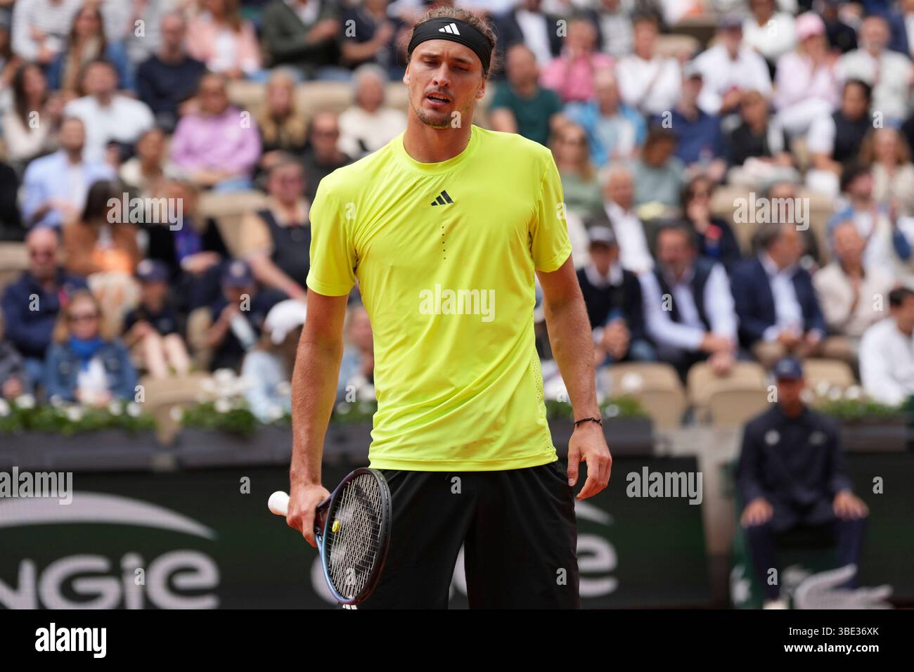 Germany's Alexander Zverev reacts as he plays United States' Learner ...
