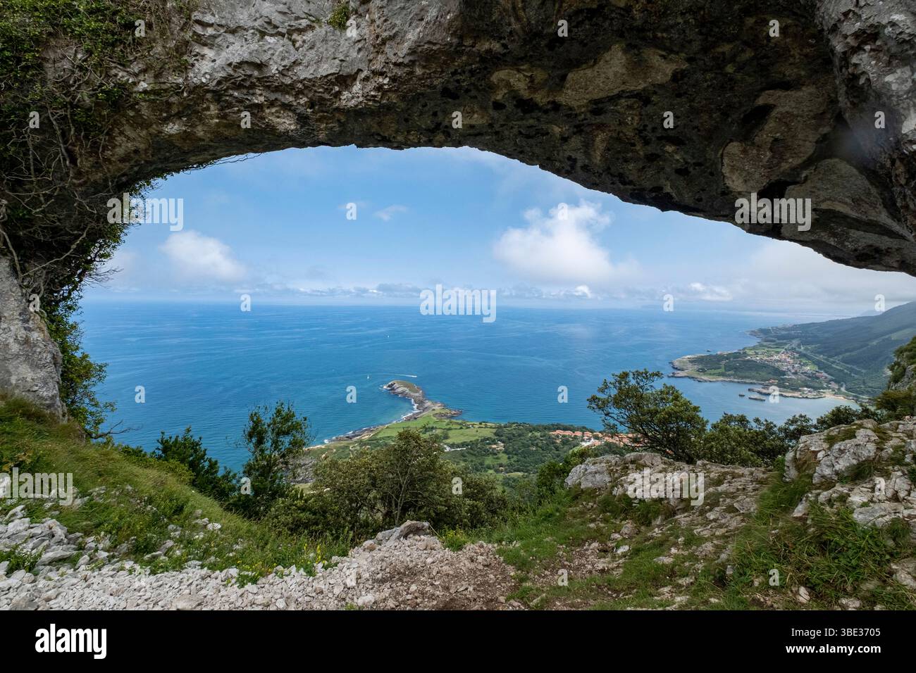 Spain, Cantabria region, Pena Candina, limestone cliffs of the coast ...