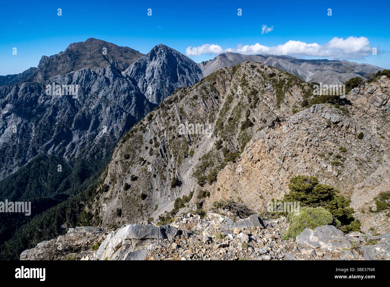 Greece, Crete island, view of the White Mountains (Lefka Ori) from the ...