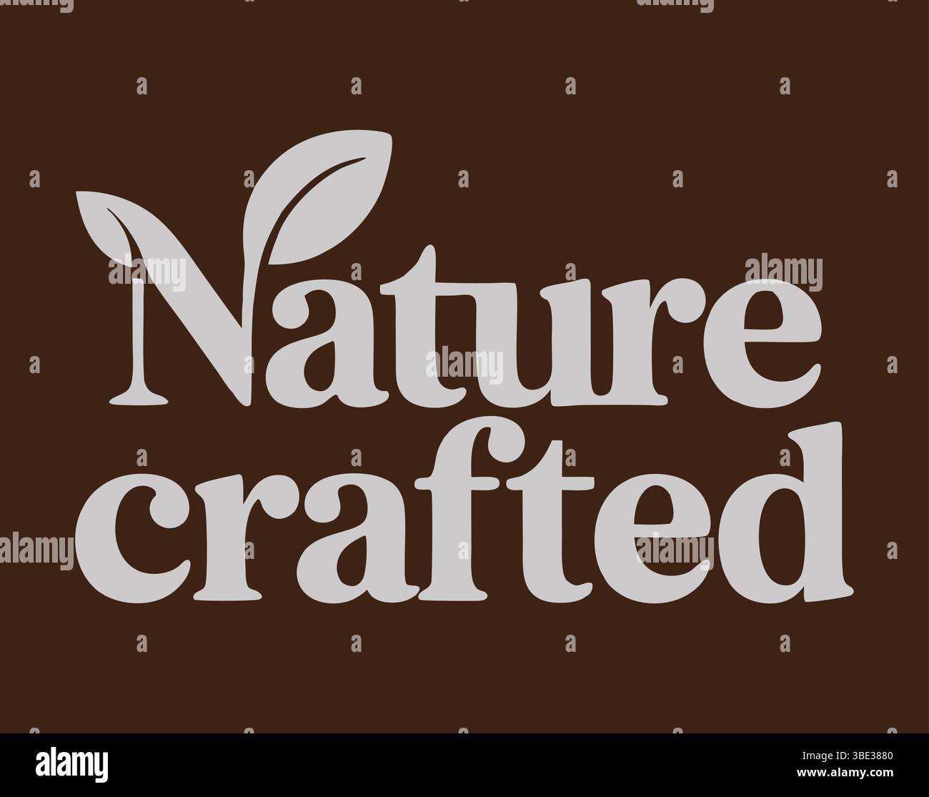 Nature Crafted Green Text Logo with Leaf Icon Stock Vector Image & Art ...
