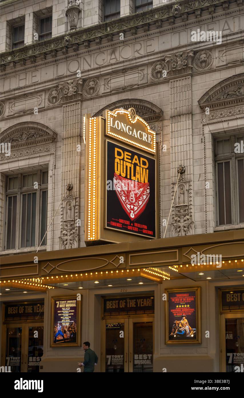 Dead Outlaw musical at the Longacre theatre on Broadway NYC Stock Photo ...